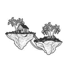 Fantastic flying islands isolated image Royalty Free Vector