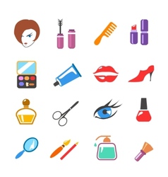 Glamorous make-up icons set Royalty Free Vector Image