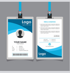 Abstract soft blue curve id card design Royalty Free Vector