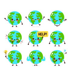 Cute cartoon solar system planets Royalty Free Vector Image