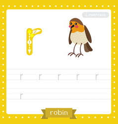 Letter r uppercase tracing transportations Vector Image