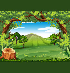 Outdoor lake nature scene Royalty Free Vector Image