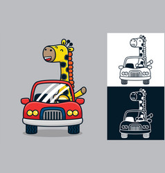 Cute animals cartoon on smiling car Royalty Free Vector