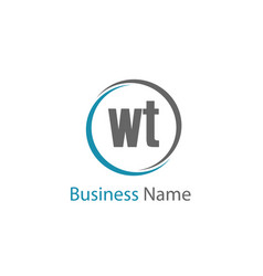 Initial letter wt logo template design Royalty Free Vector