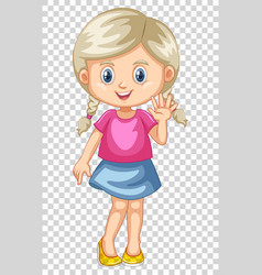 Happy girl waving hand Royalty Free Vector Image