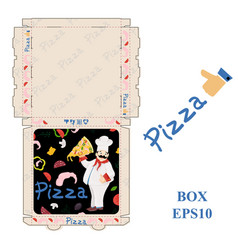 Ready to print 5 pizza food packaging box layout Vector Image