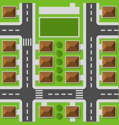 City top view town map seamless pattern Royalty Free Vector