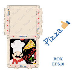 Ready to print 5 pizza food packaging box layout Vector Image