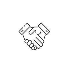 Handshake icon lined and filled style Royalty Free Vector
