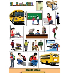 Set of different clubs for school children card Vector Image