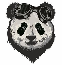 Hand drawn dressed up hipster panda Royalty Free Vector