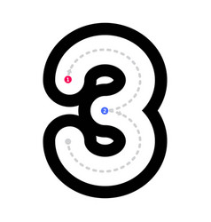 Tracing number 1-10 worksheet for kindergarten Vector Image