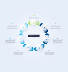 Pie chart infographic template 7 options Vector Image