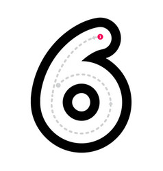 Tracing number 1-10 worksheet for kindergarten Vector Image