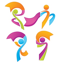 Abstract people icons Royalty Free Vector Image