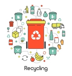 Waste sorting different types garbage paper Vector Image