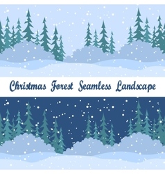 Seamless landscape night forest silhouettes Vector Image
