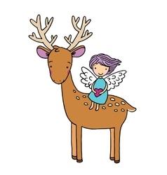 Funny little moose child Royalty Free Vector Image