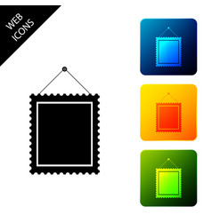 White thin rectangular frame with shadow Vector Image