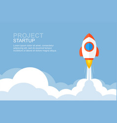 Rocket launch banner Royalty Free Vector Image