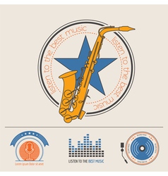 Musical instruments logos and badges graphic Vector Image