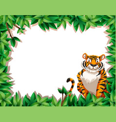 Tiger nature frame border Royalty Free Vector Image
