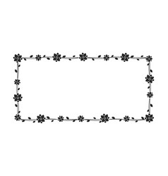 Floral botanical frame template rectangular Vector Image