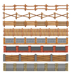 Cartoon fences collection Royalty Free Vector Image