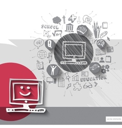 Hand draw computer circuit board on paper Vector Image