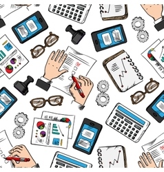 Office seamless pattern Royalty Free Vector Image