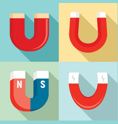 Magnet infographic flat style Royalty Free Vector Image