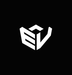 Ev logo monogram emblem style with crown shape Vector Image