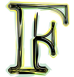 Technical typography letter f Royalty Free Vector Image