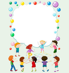 Frame template with happy kids Royalty Free Vector Image