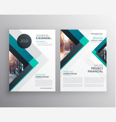Modern blue business brochure flyer poster design Vector Image
