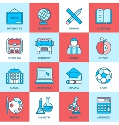 Set with school subjects icons for design Vector Image