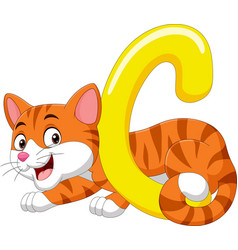 Alphabet l with lion cartoon Royalty Free Vector Image