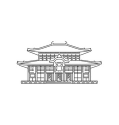 Pixel art japanese house detailed isolated Vector Image
