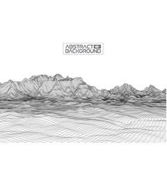 Mountain landscape with forest engraving Vector Image