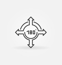 180 degrees graph linear concept icon Royalty Free Vector