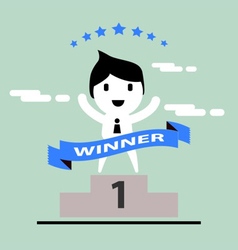 Winner podium colorful cartoon characters Vector Image