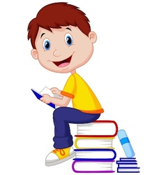 Cartoon children are learning Royalty Free Vector Image