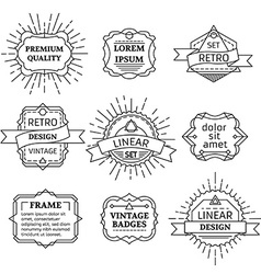Set of linear chalk badges labels logo templates Vector Image