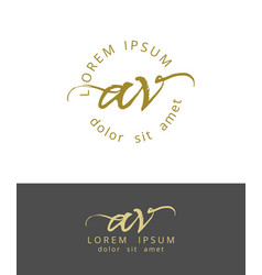 A w initials monogram logo design dry brush Vector Image