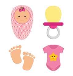 Baby girl set Royalty Free Vector Image - VectorStock