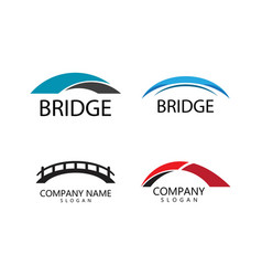 Bridge construction logo icon design Royalty Free Vector