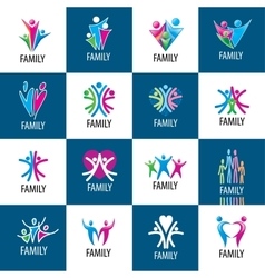 Big set of logos family Royalty Free Vector Image