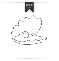 Open pearl shell continuous one line drawing Vector Image