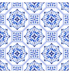 Blue and white flower seamless pattern Royalty Free Vector
