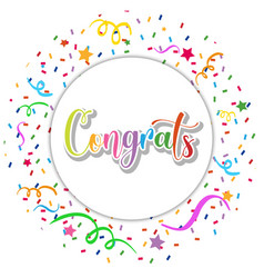 Congratulations text graphics for celebrating Vector Image